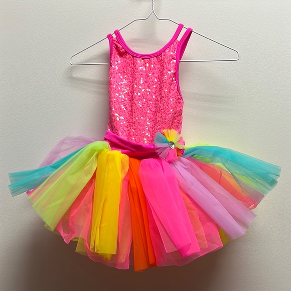 Revolution | Costumes | Hot Pink Rainbow Tutu Dance Costume | Poshmark